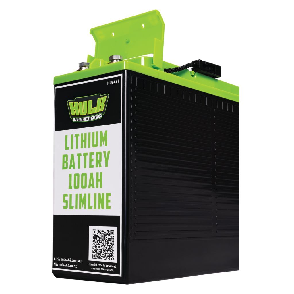 HULK Pro 100Ah Slimline Lithium Battery Lifepo4 12V – 4X4 Superstore